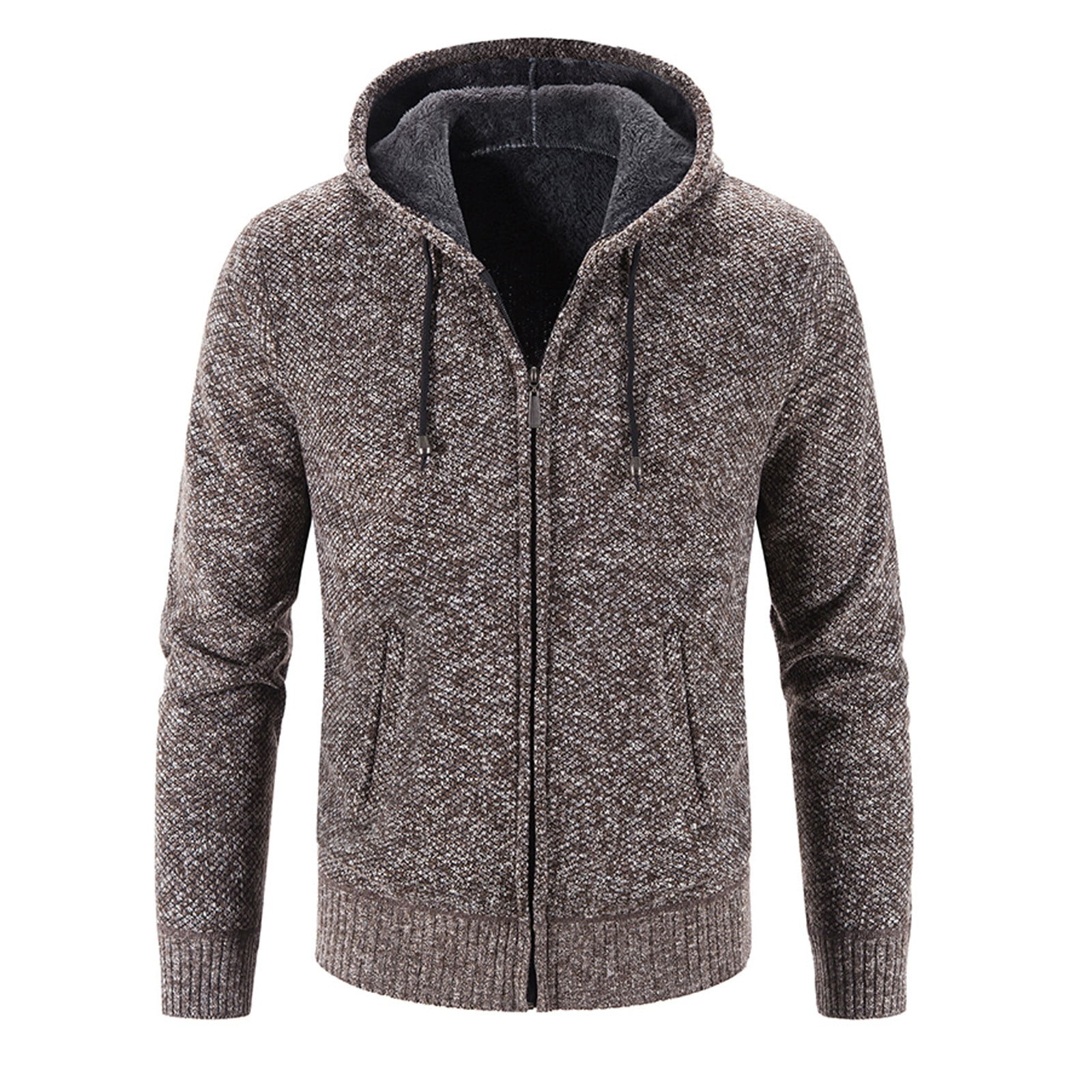 Quealent Men's Sweater,Mens Long Hooded Cardigan Ruffle Shawl Collar ...