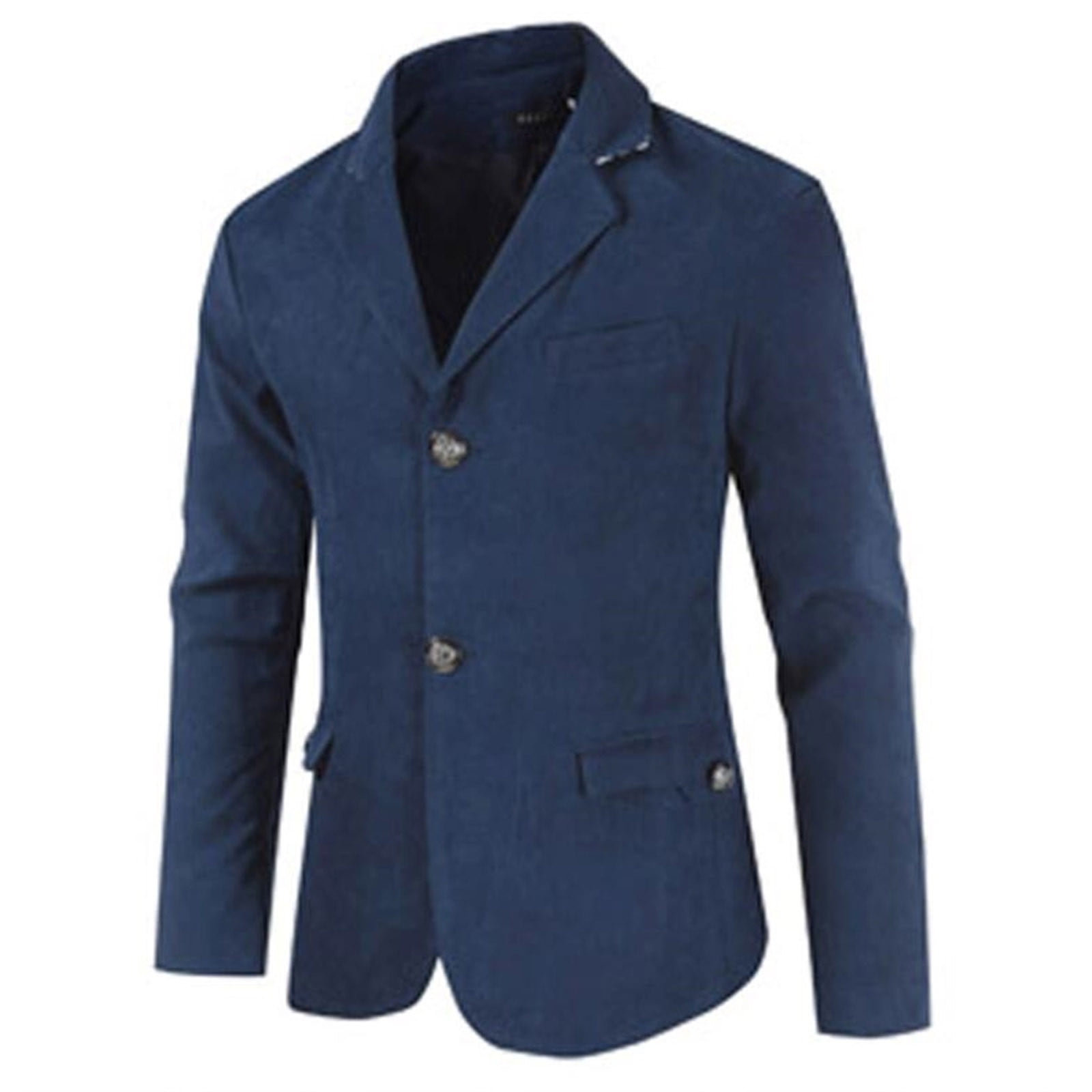Quealent Men's Two Button Velvet Suit Jacket Working Buttonholes Blazer ...