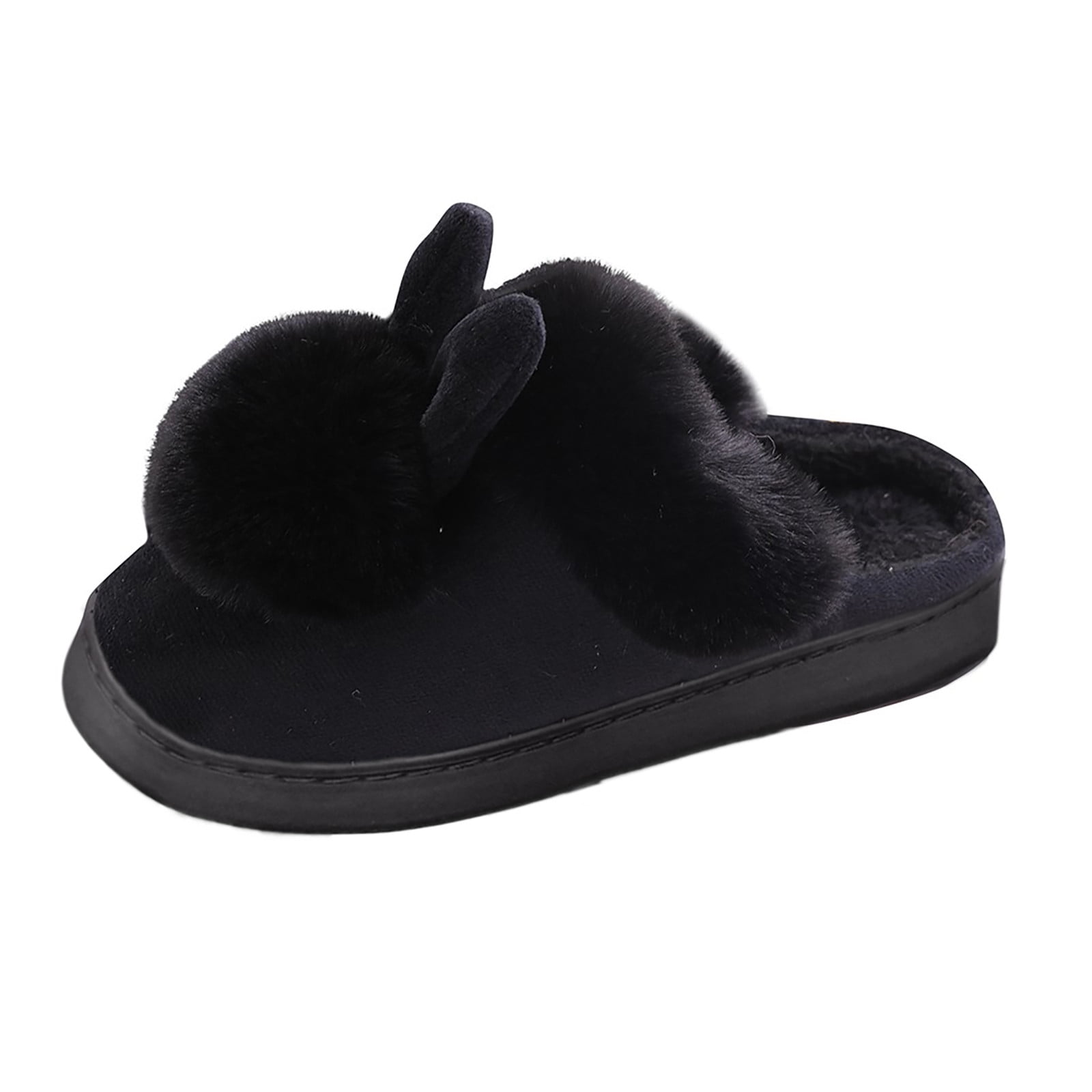 Quealent Slippers for Women and Men, Cute Bow Comfy Plush Cartoon Woman ...