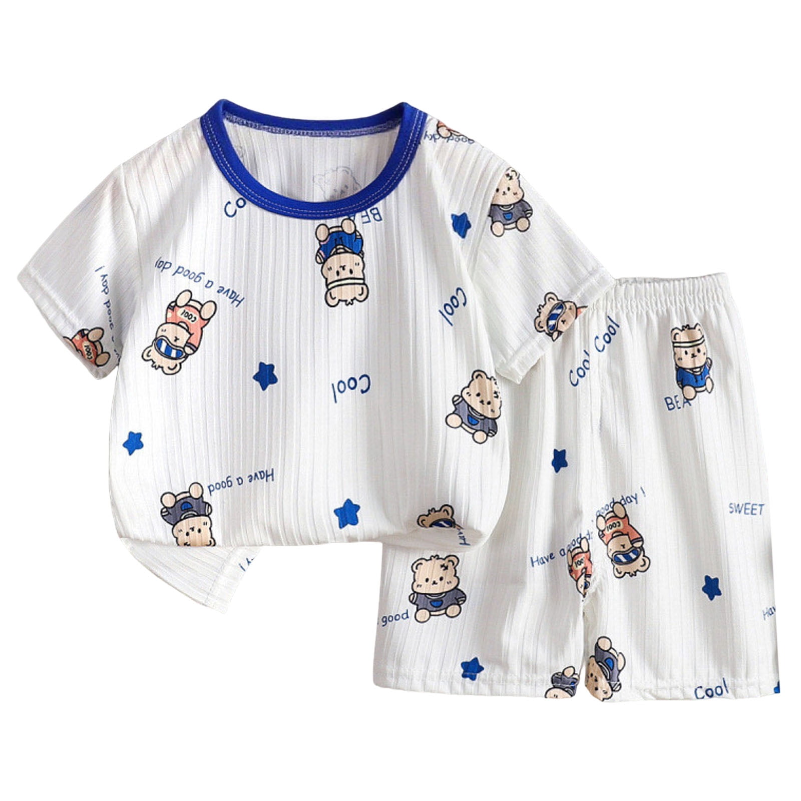 Quealent Toddler Boys Summer Clothes Cartoon Outfit Set T-Shirt and ...