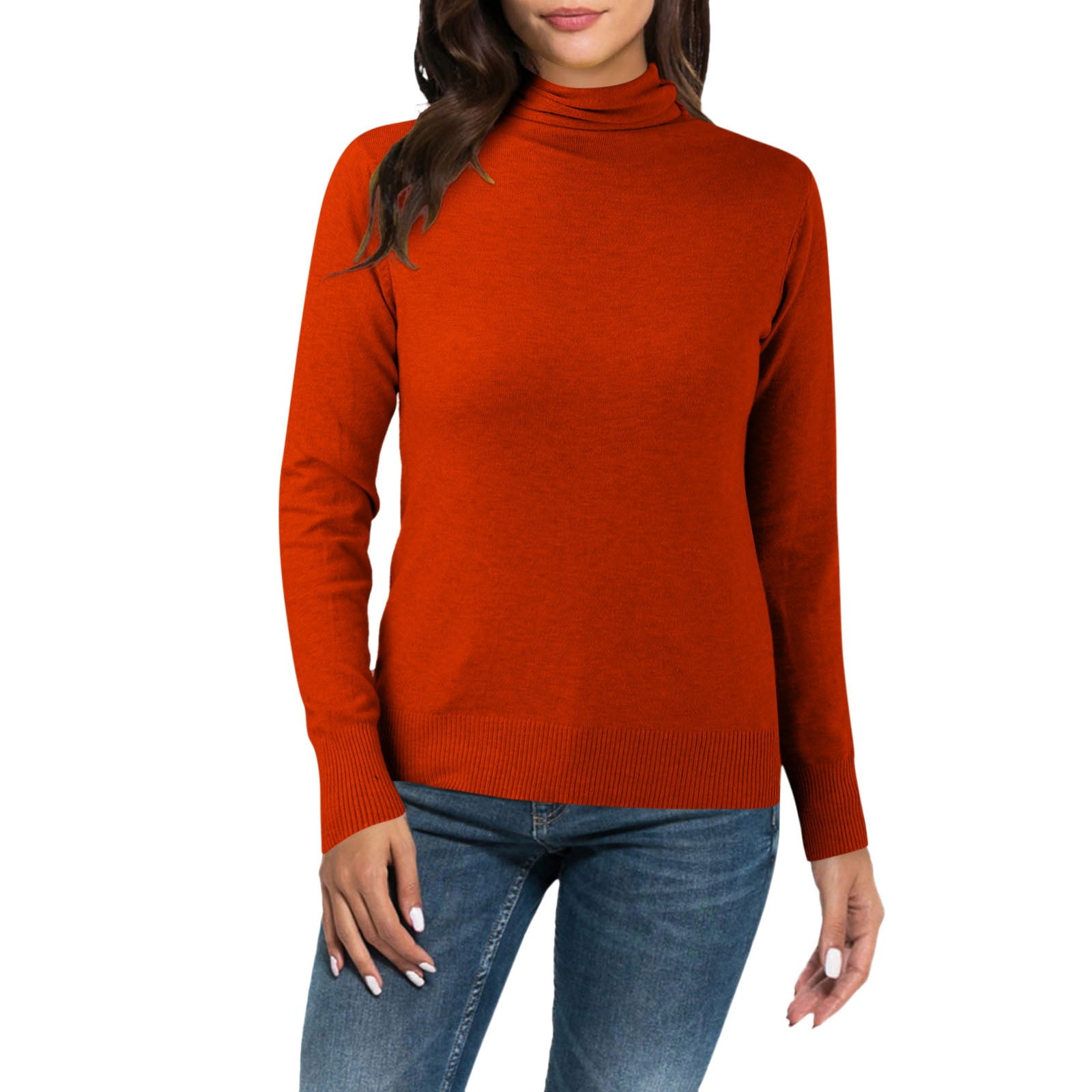 Quealent Women Casual Simple Long Sleeved Knitted Bottoming Shirt Top ...