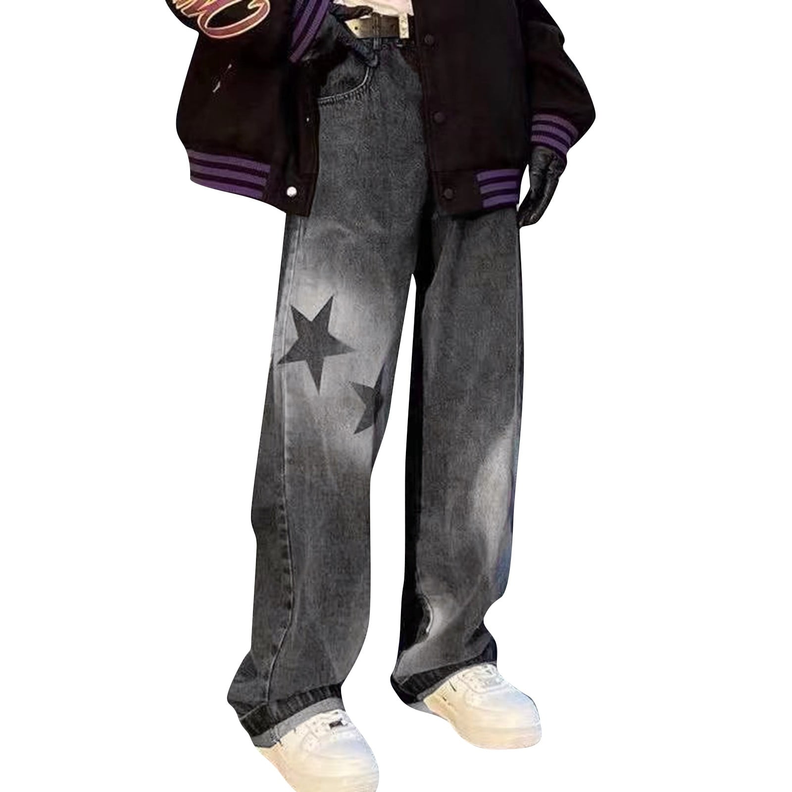 Quealent on Pants Women Jeans High Waist Pants Drooping Straight Women ...