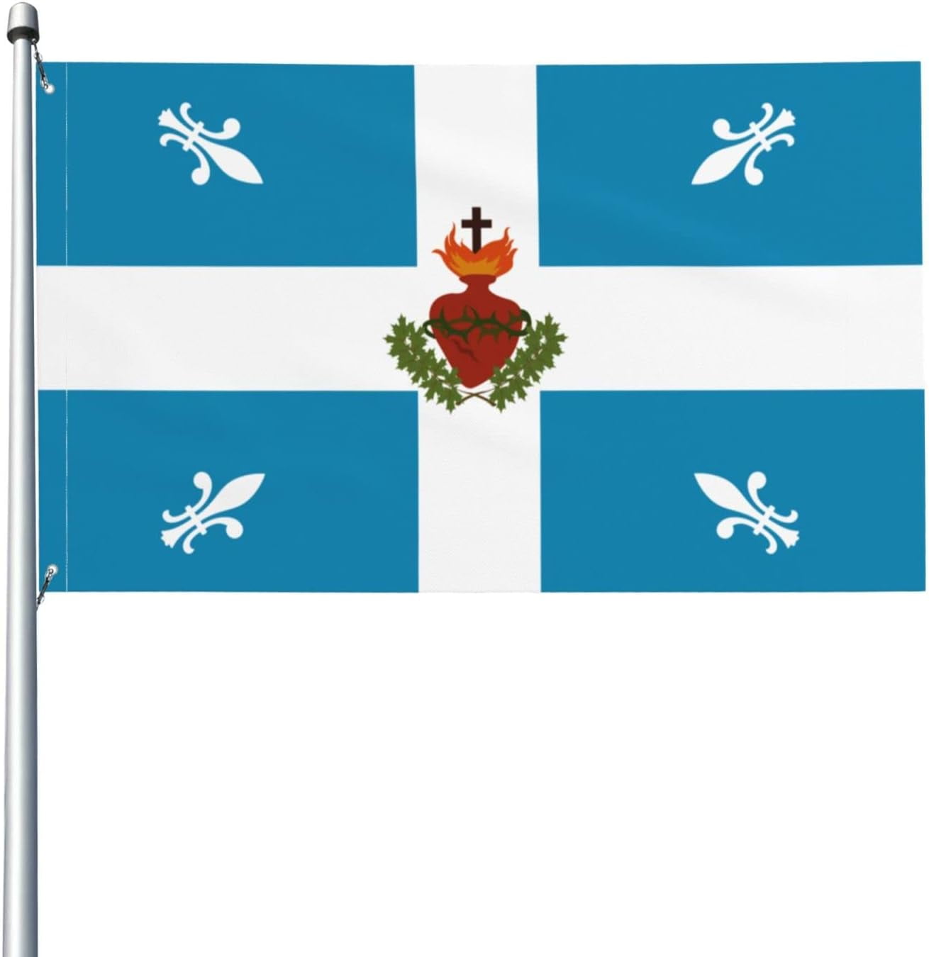 Quebec Flag - Double Sided - Art Le Carillon Sacre-Coeur Drapeau Canada ...