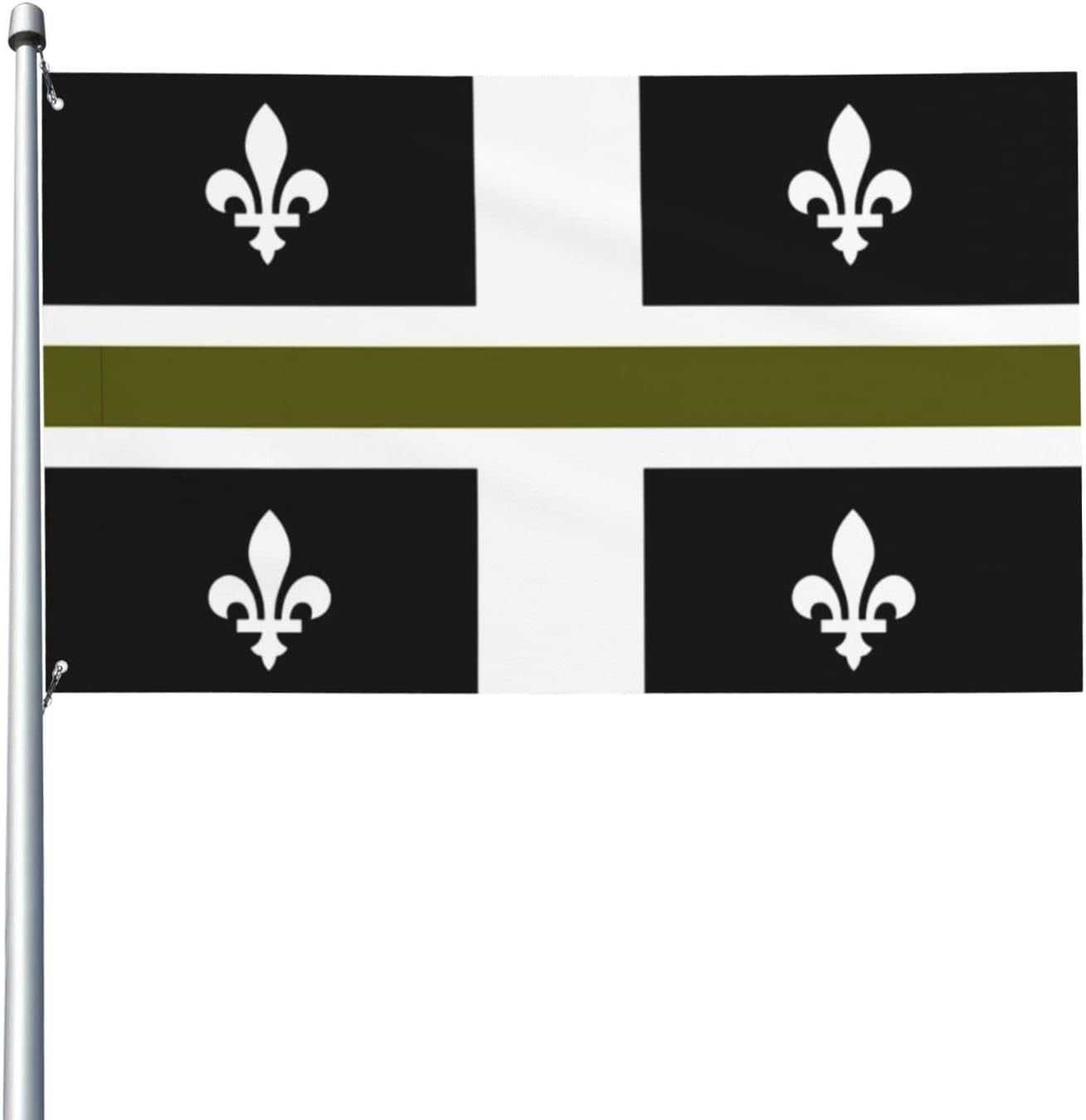 Quebec Patriote Flag - Double Sided - Black White Fleurdelisé with ...