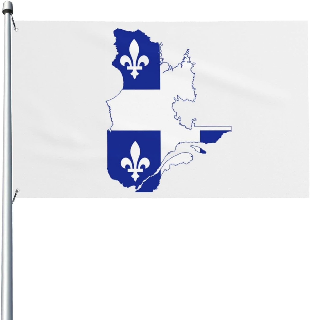 Quebec Patriote Flag - Double Sided - Blue White Map Le Fleurdelisé ...