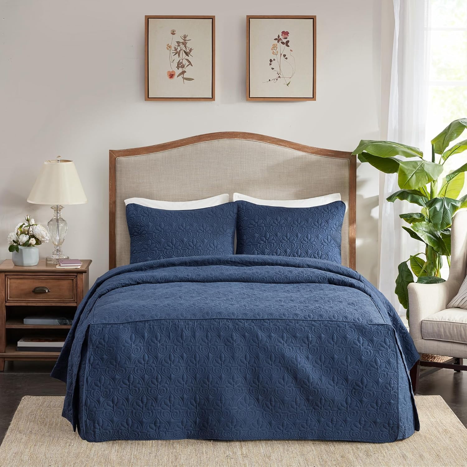 Quebec Split Corner Quilted Bedspread Classic Traditional Design All ...
