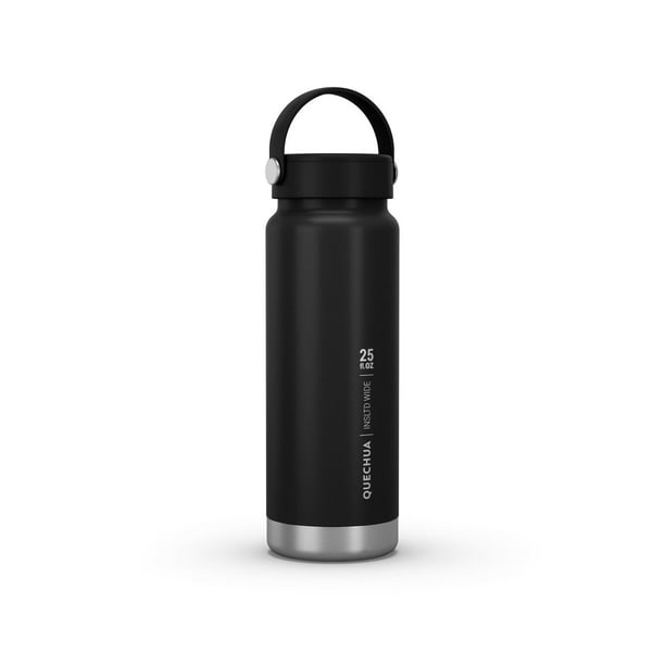 Quechua MH100, 25 oz, Stainless Steel, Double Wall Insulated Bottle, Black - Walmart Business ...
