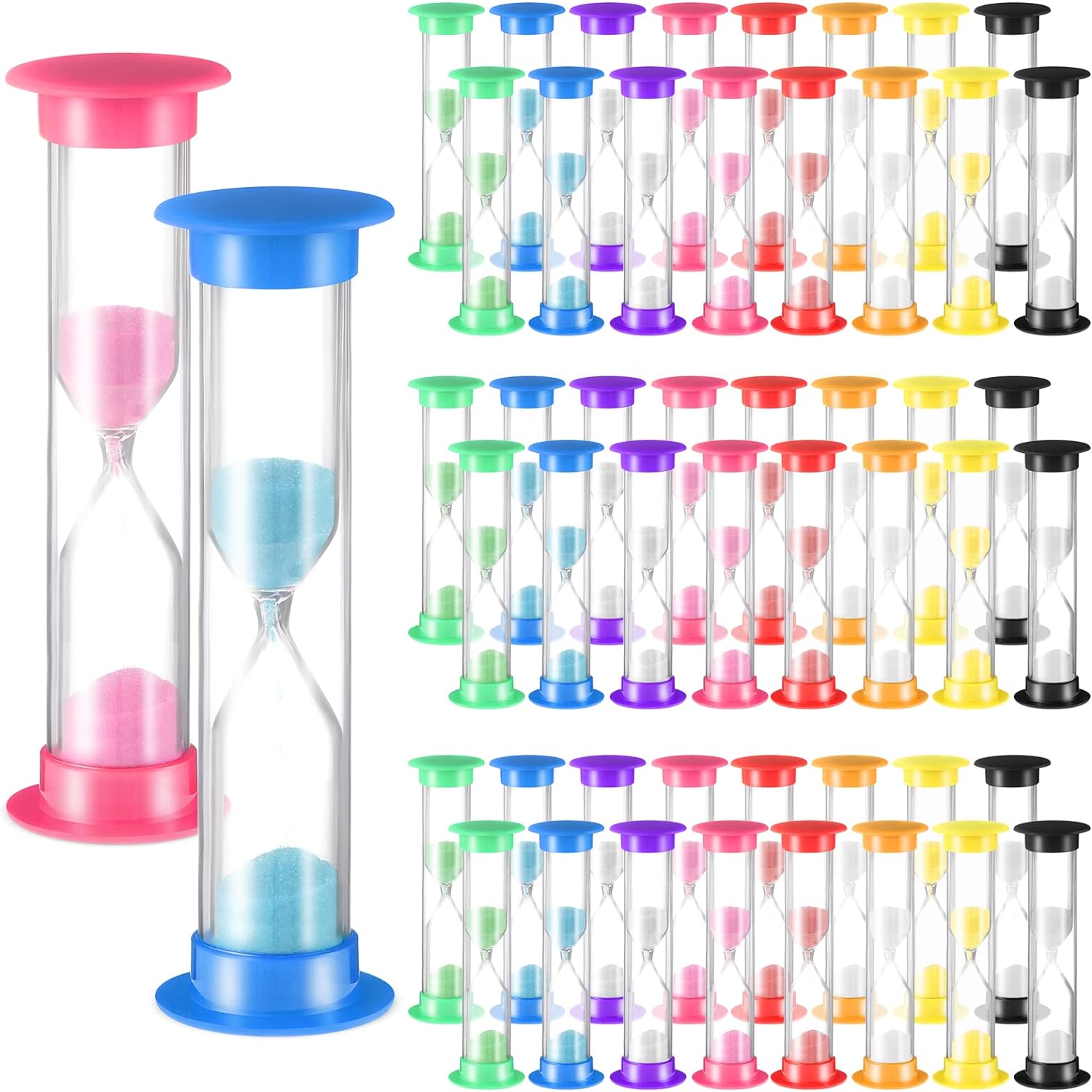 Queekay 48 Pcs 2 Minute Sand Timer for Kids, Mini Hourglass Bulk Sand ...