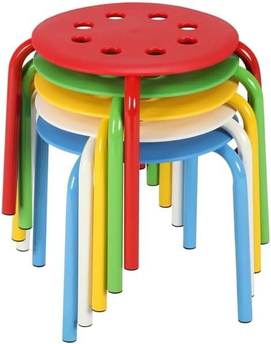 QueelQuest 12in Plastic Stack Stools - Colored Classroom Stackable Stools Chairs for Students ...