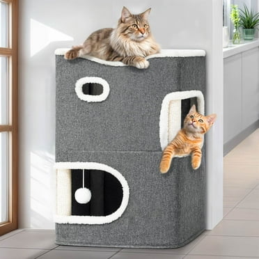 Navaris Modular Cardboard Cat House - DIY Corrugated Cardboard ...