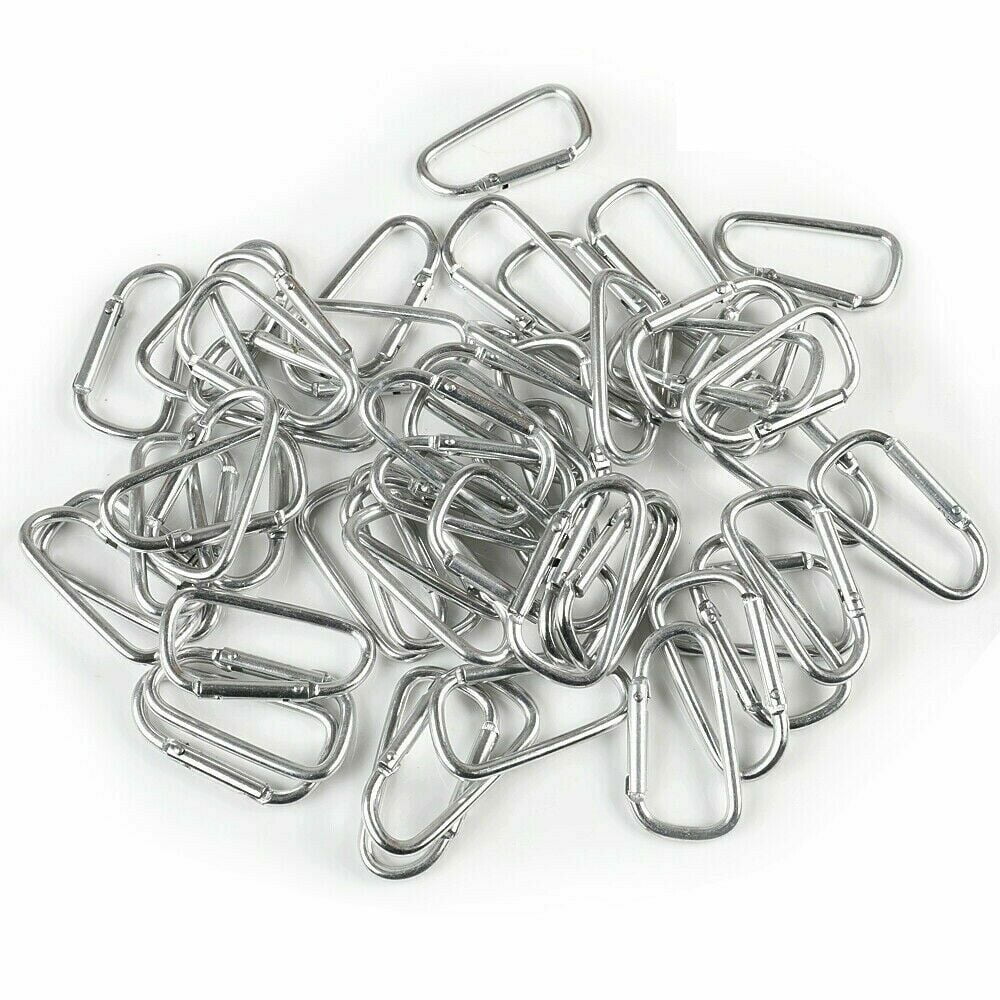 QueelQuest Carabiner Clip 2" Aluminum D-Ring Spring Loaded Gate Small ...