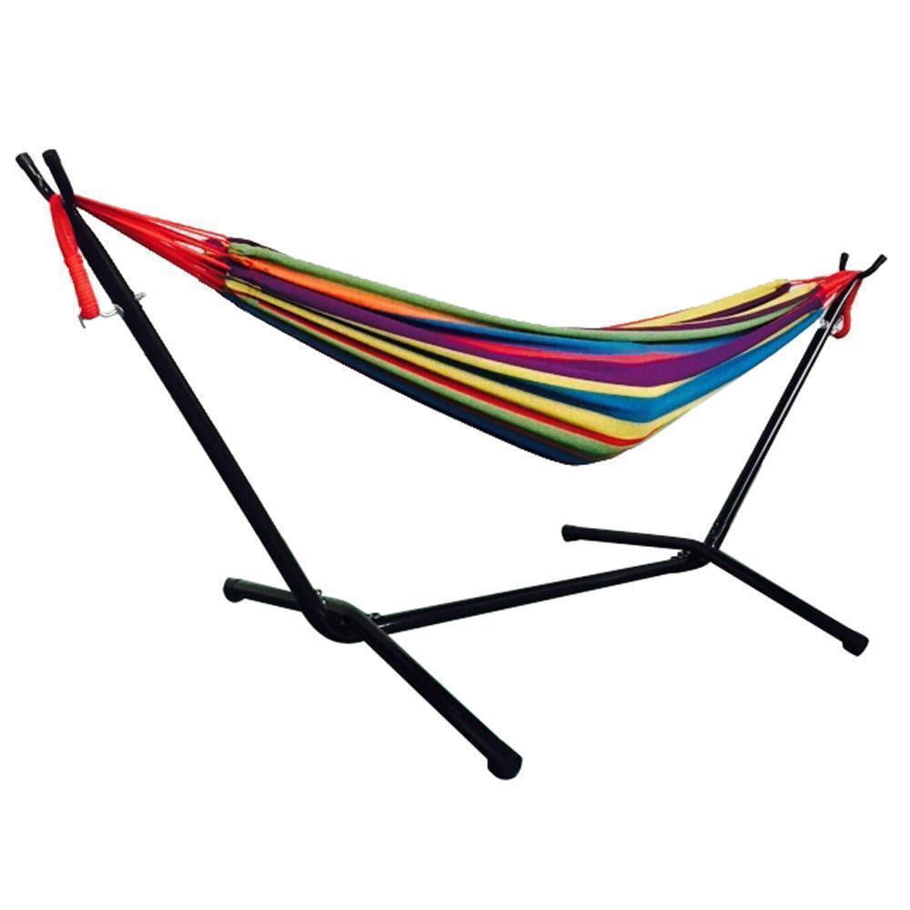 QueelQuest Double Hammock with Space Saving Steel Stand 2 Person Heavy ...
