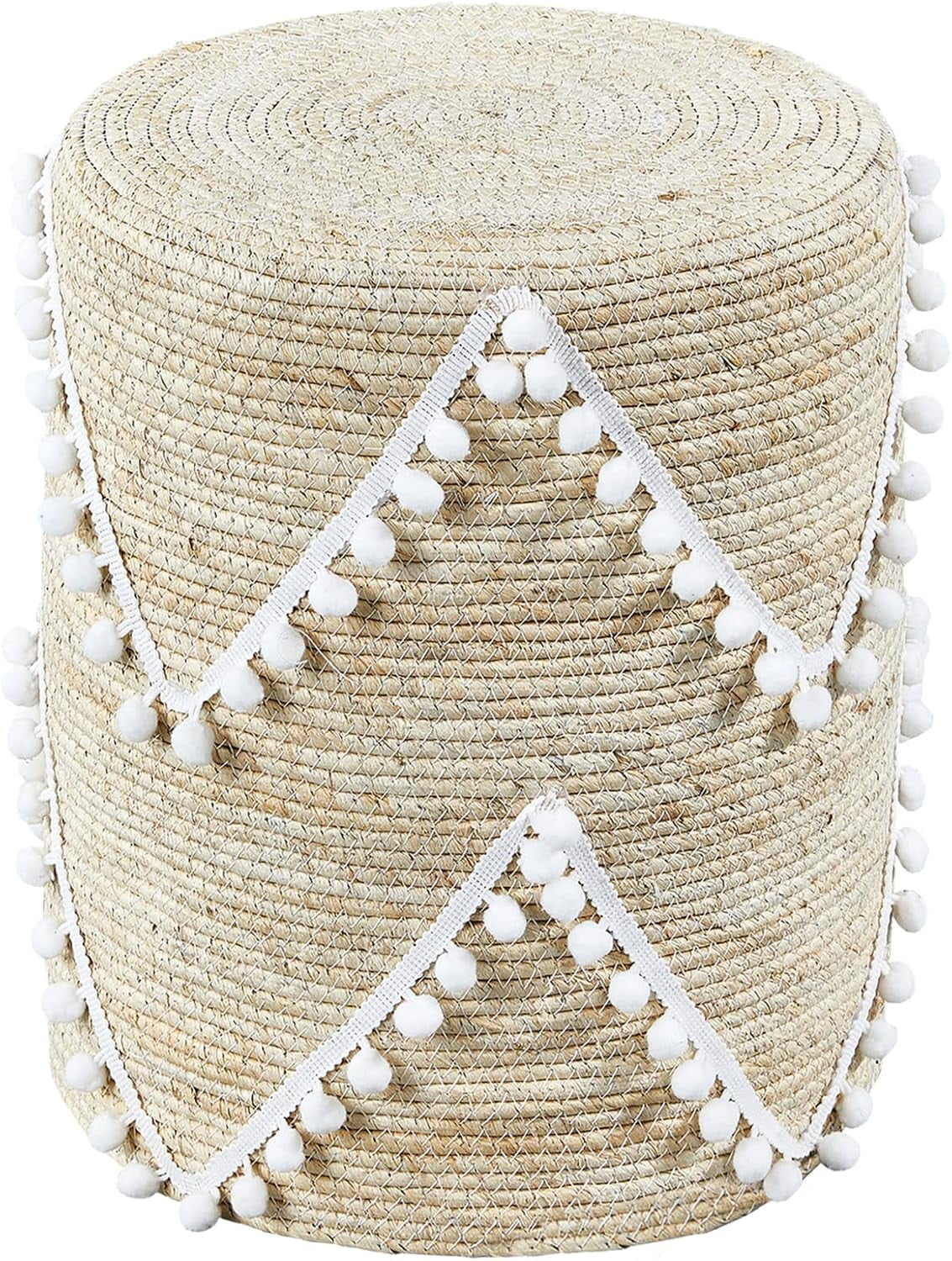 QueelQuest Ottoman Poof, Natural Corn Husk Poufs, Hand Weave Round ...