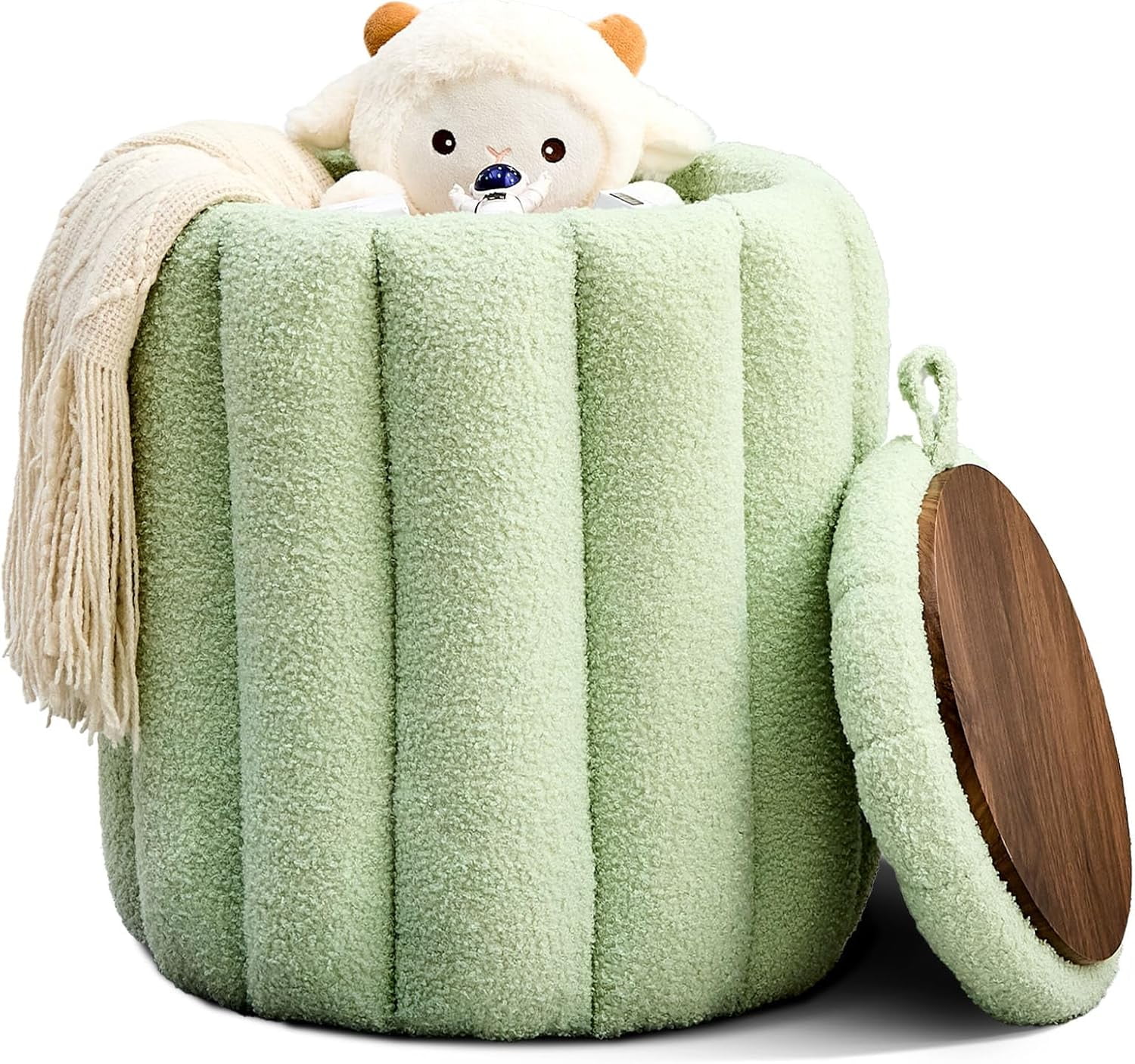 QueelQuest Ottoman with Storage Round Vanity Stool Ottomans Foot Rest ...