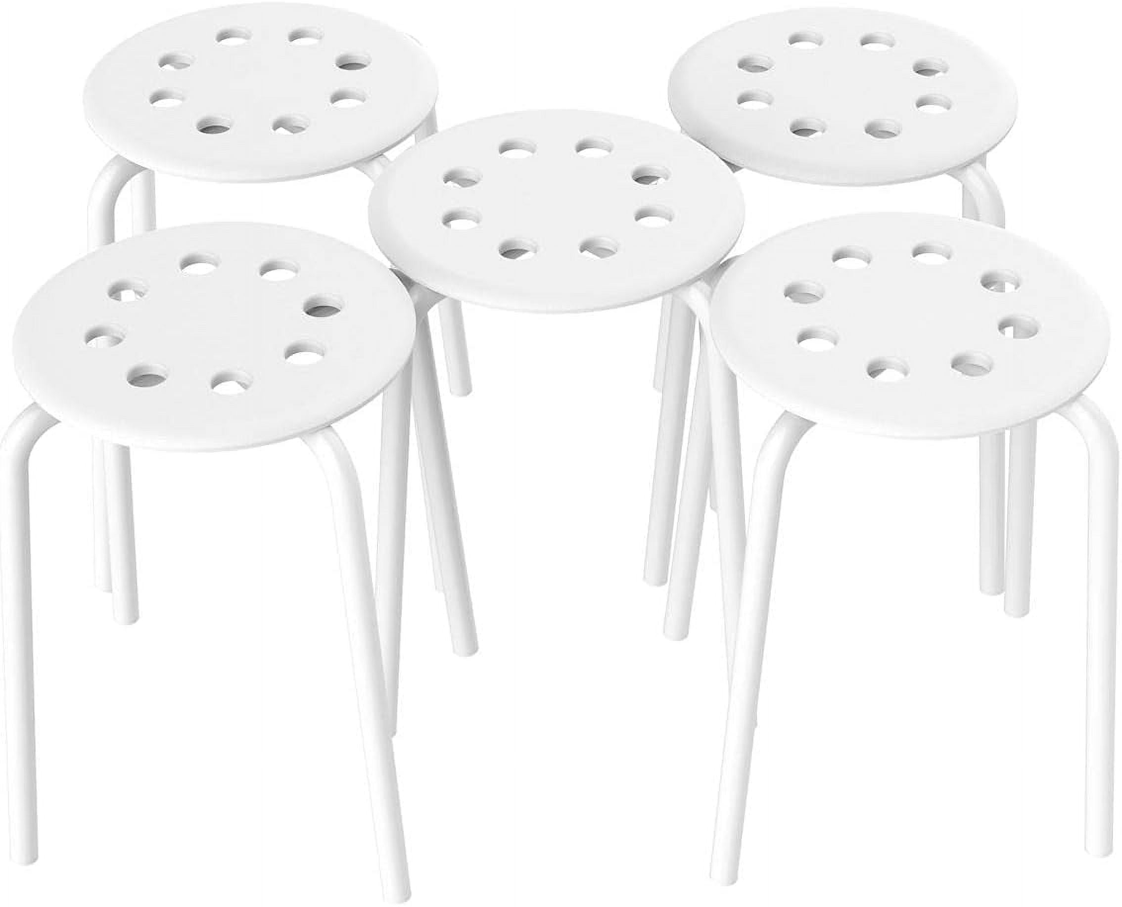 QueelQuest Plastic Bar Stools Flexible Seating Backless Barstools ...