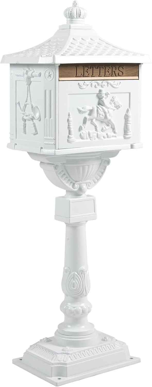 QueelQuest Retro Locking Mailboxes for Outside Aluminum Freestanding ...