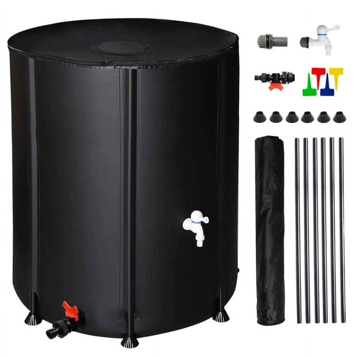 QueelQuest Upgraded 132 Gallon Collapsible Rain Barrel, Portable Water ...