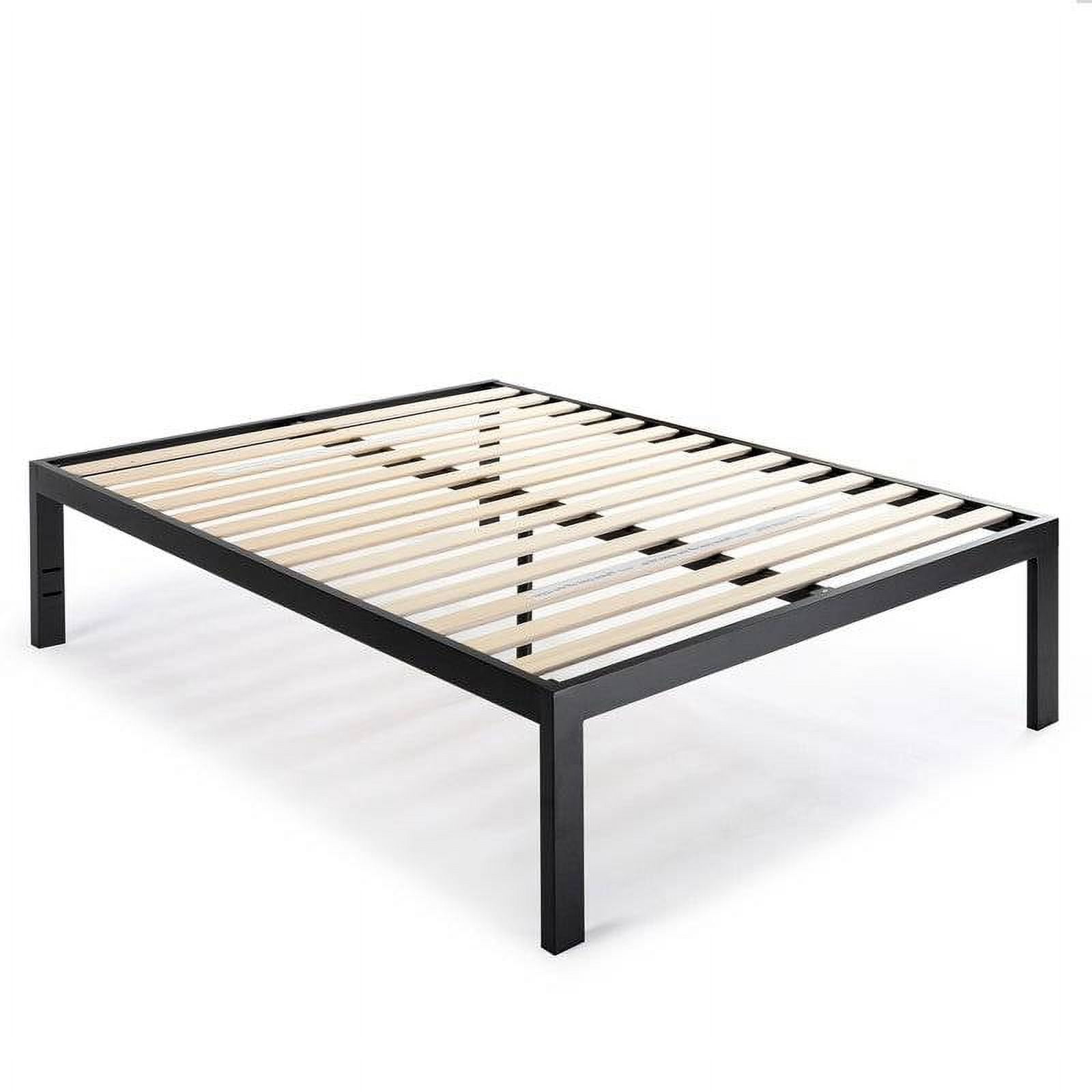 Queen 18 Inch Easy Assemble Metal Platform Bed Frame with Wood Slats ...
