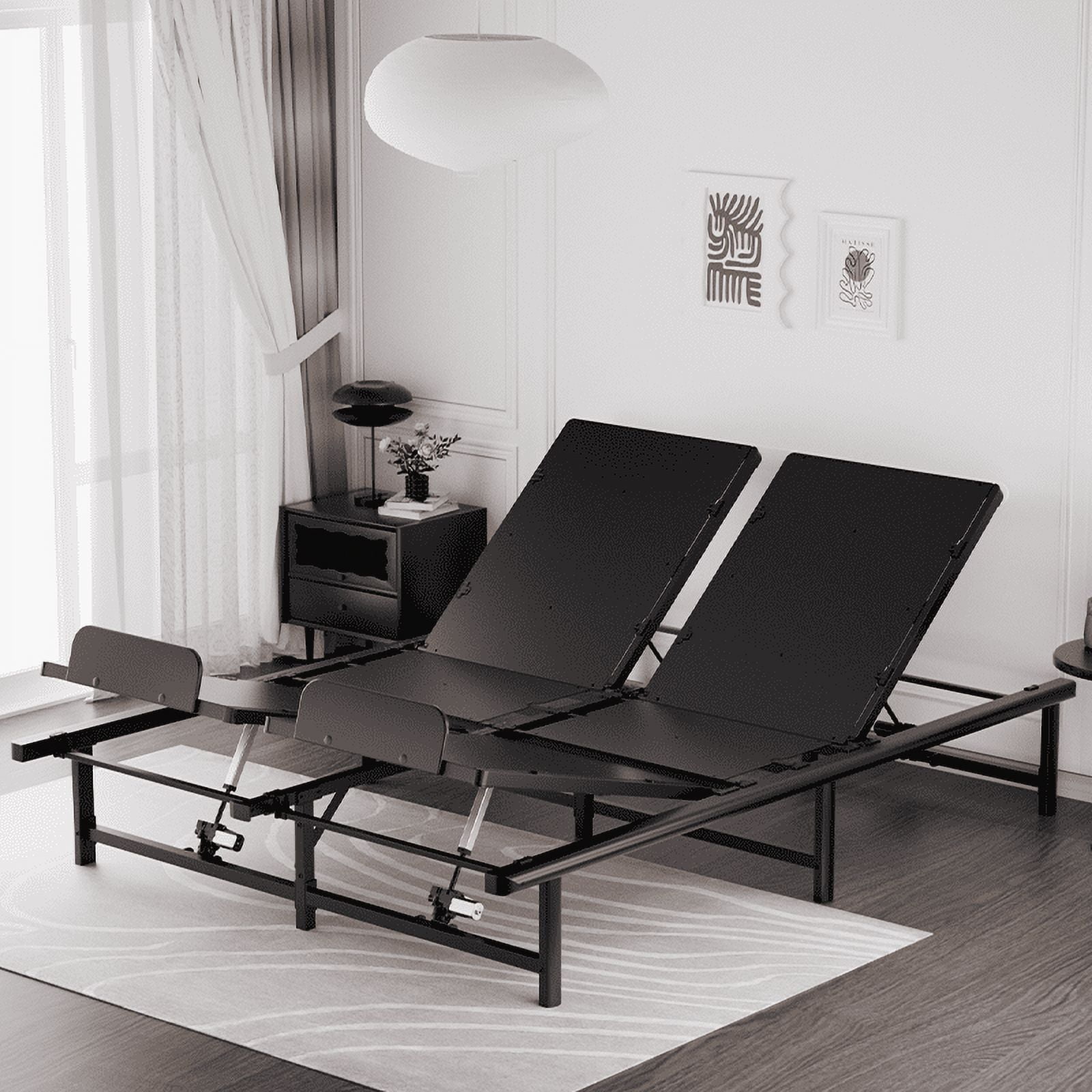 Queen Adjustable Bed Frame, Electric Bed Independent Head and Foot ...