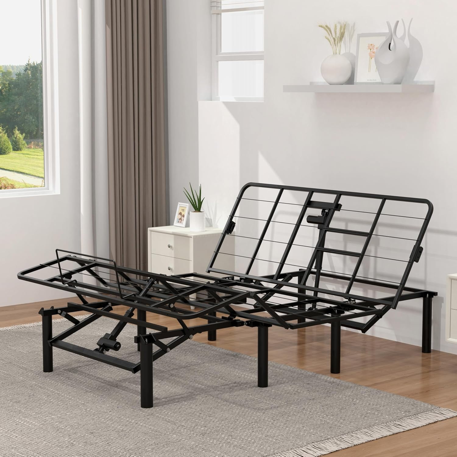 Queen Adjustable Bed Frame with Wireless Remote, Electric Bedbase, Zero Gravity Bed, Head and ...