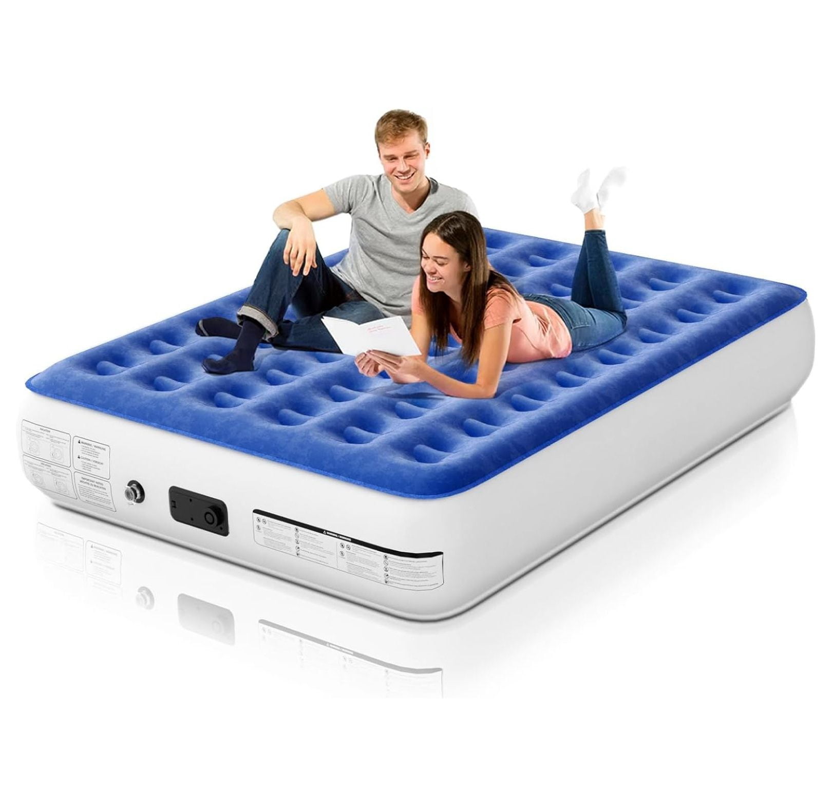 Queen Air Mattress 13 Inches High Air Mattress Queen Air Mattress with Built in Pump Knob ...