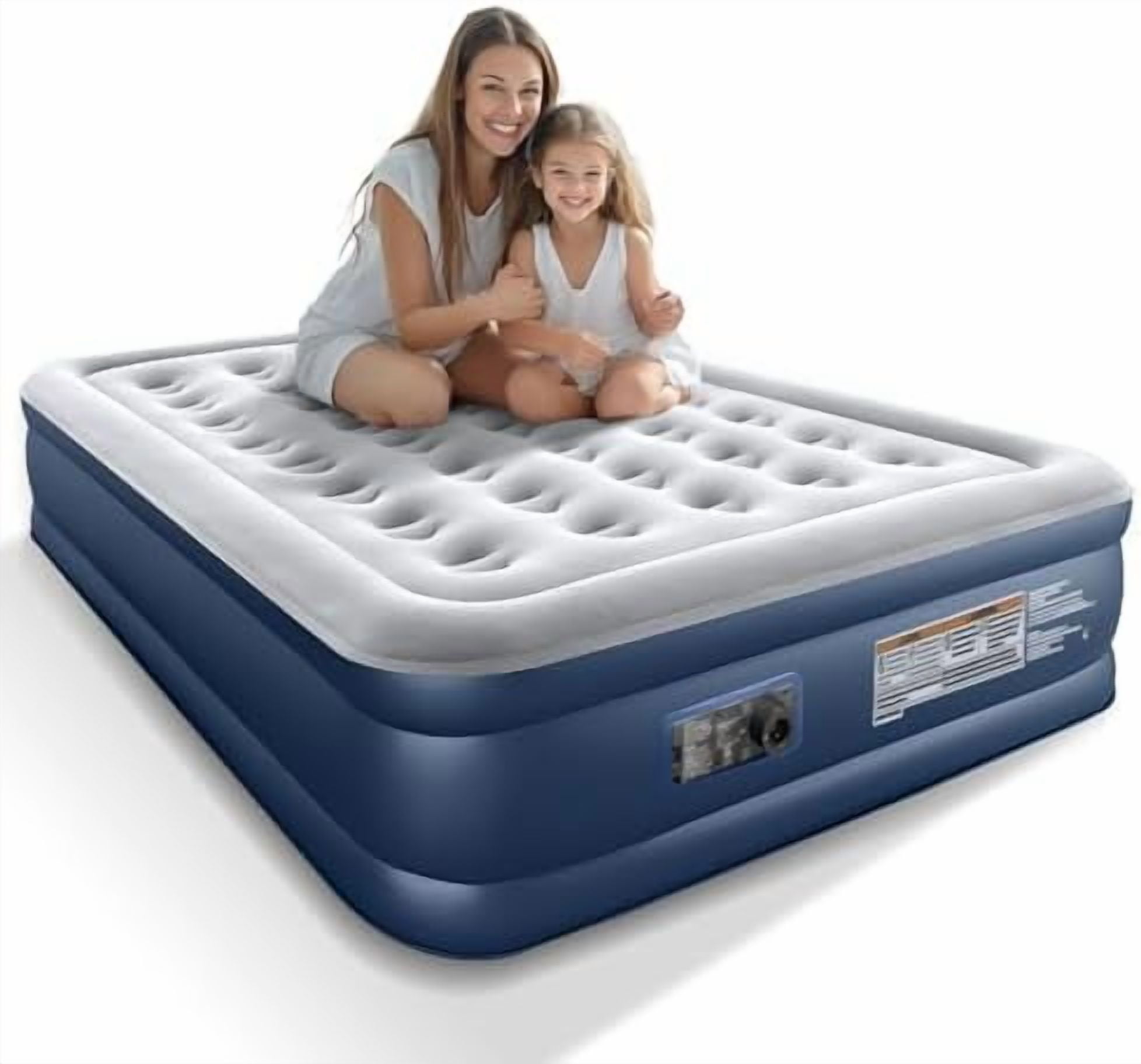 Queen Air Mattress with Built in Pump,18" Raised Blow up Air Bed,3 Mins ...
