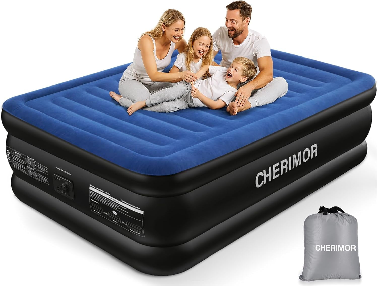 Queen Air Mattress with Built in Pump, 18" Raised Comfort, Multi-Layer ...