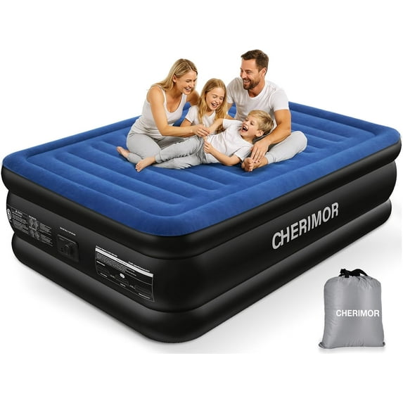 Queen Air Mattress with Built in Pump, 18" Raised Comfort, Multi-Layer ...