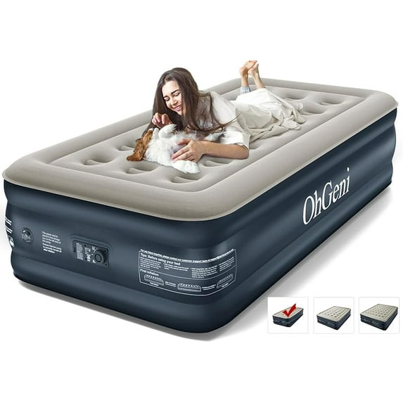 Queen Air Mattress with Built in Pump, Inflatable Blow Up Mattress 18 ...