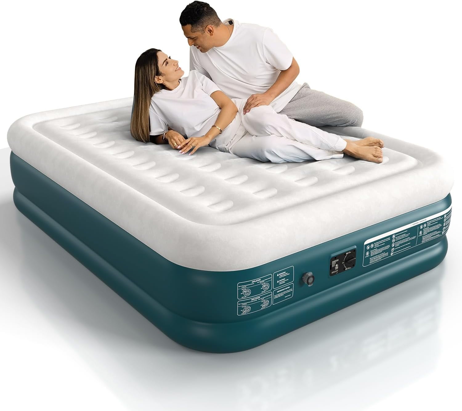 Queen Air Mattress with Built-in Pump, Raised 18" Queen Air Bed, Twin ...