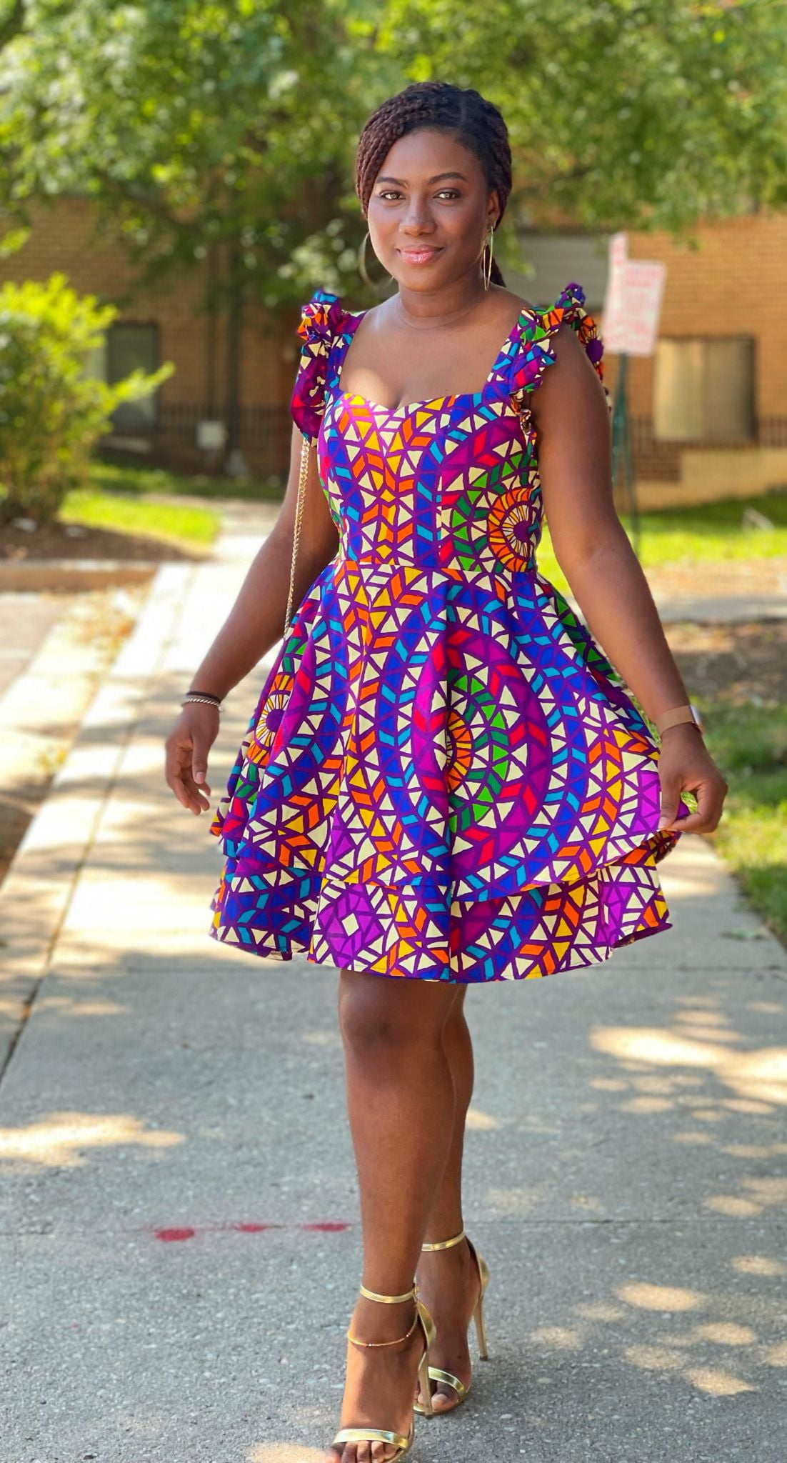 Queen Ankara off Shoulder Sleeve two step dress - Walmart.com