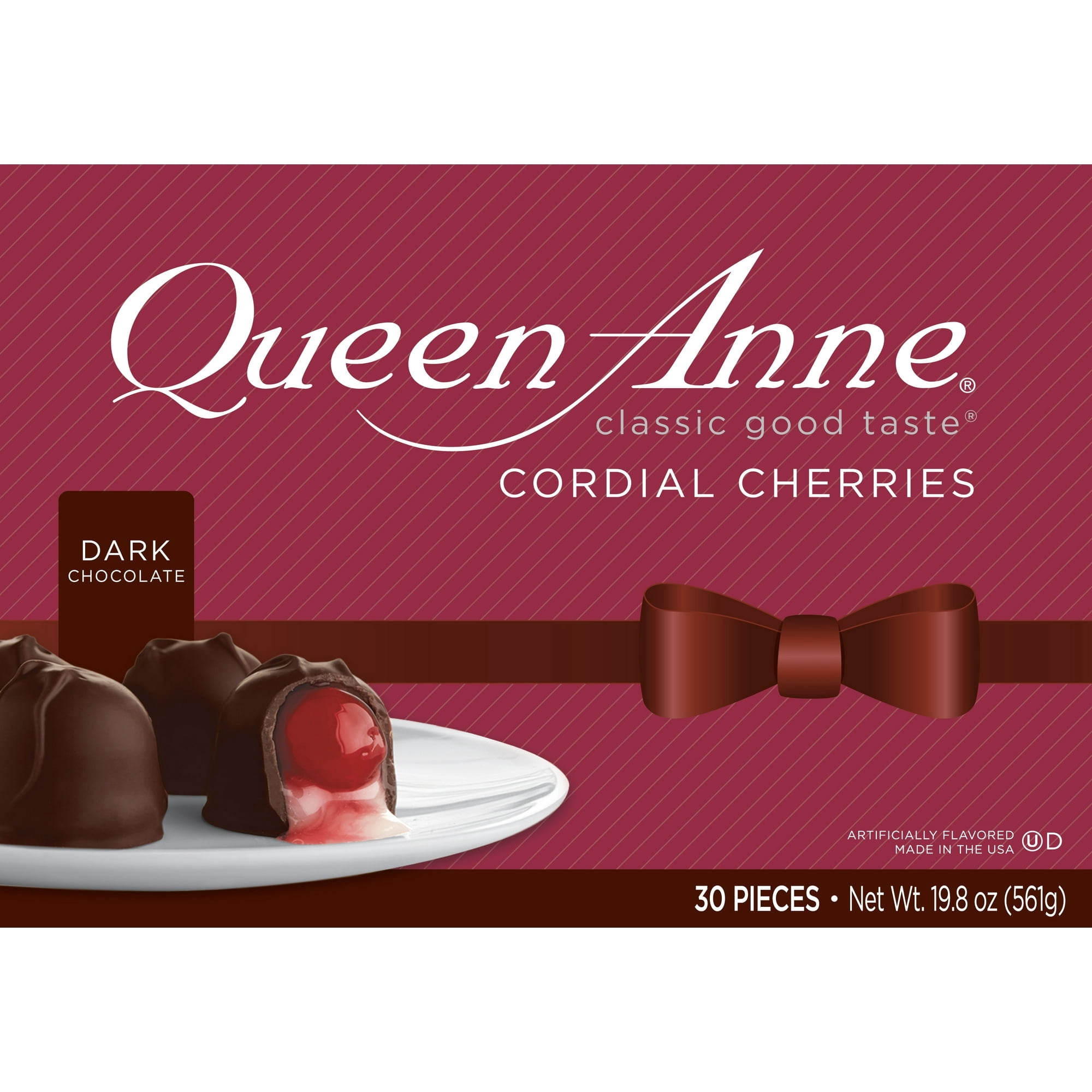 Queen Anne Dark Chocolate Cordial Cherries, 19.8 ounce Box, 30 Pieces ...