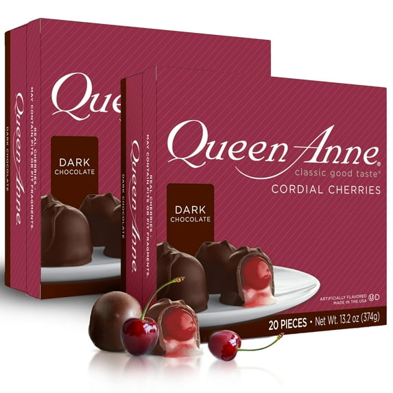 Queen Anne Dark Chocolate Covered MDA05 Cordial Cherries | 13.2 oz ...