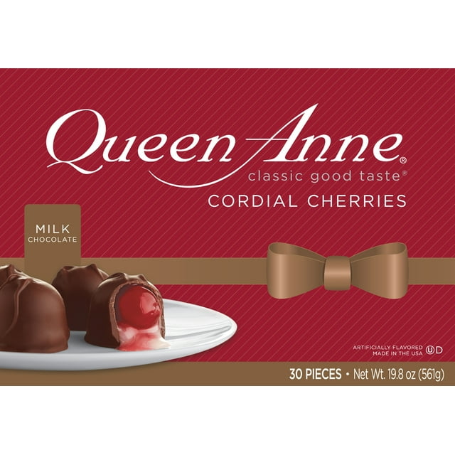 Queen Anne Milk Chocolate Cordial Cherries, 19.8 oz Box, 30 Pieces ...