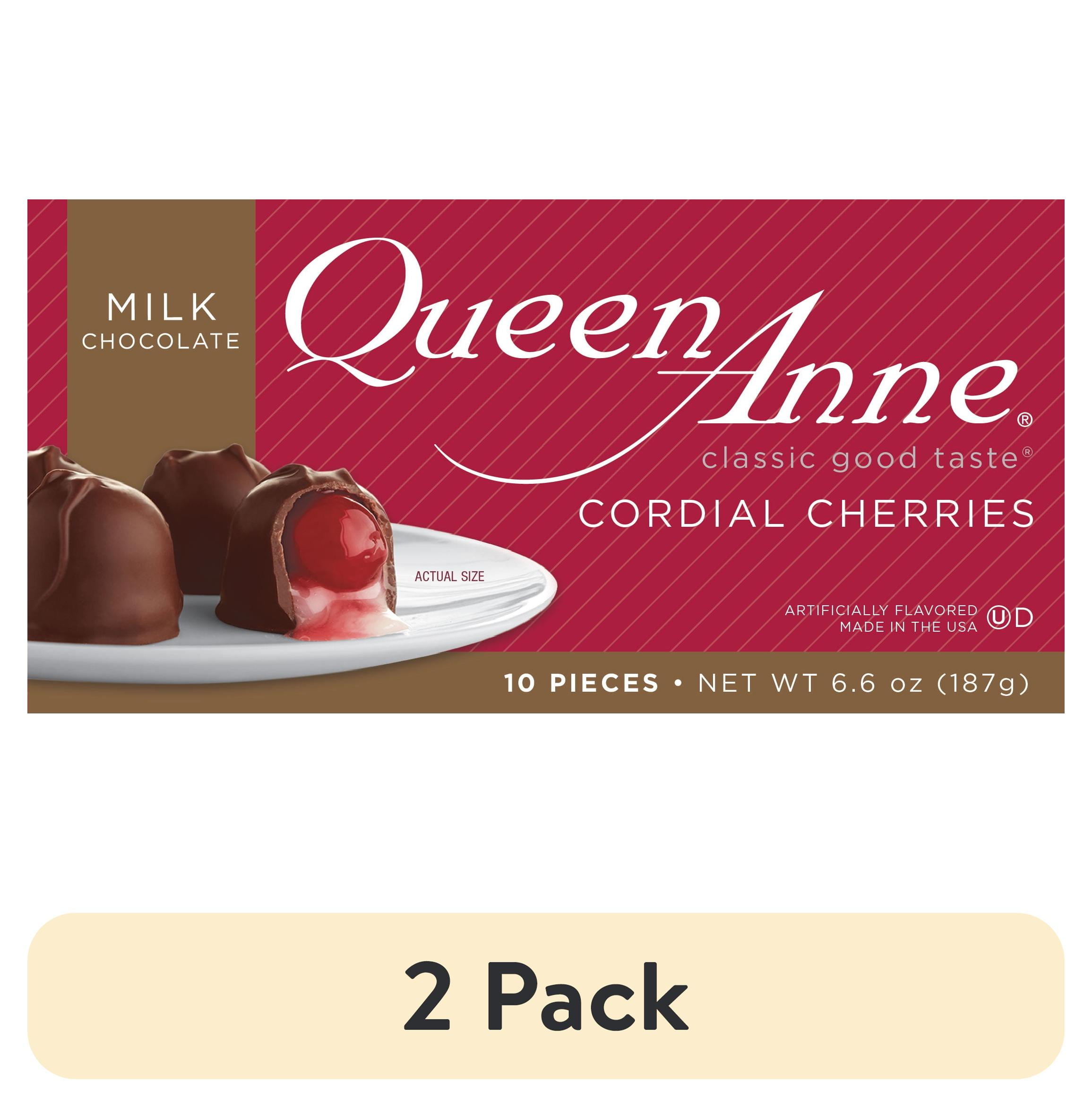 (2 pack) Queen Anne Milk Chocolate Cordial Cherries, 6.6 oz Box, 10 ...