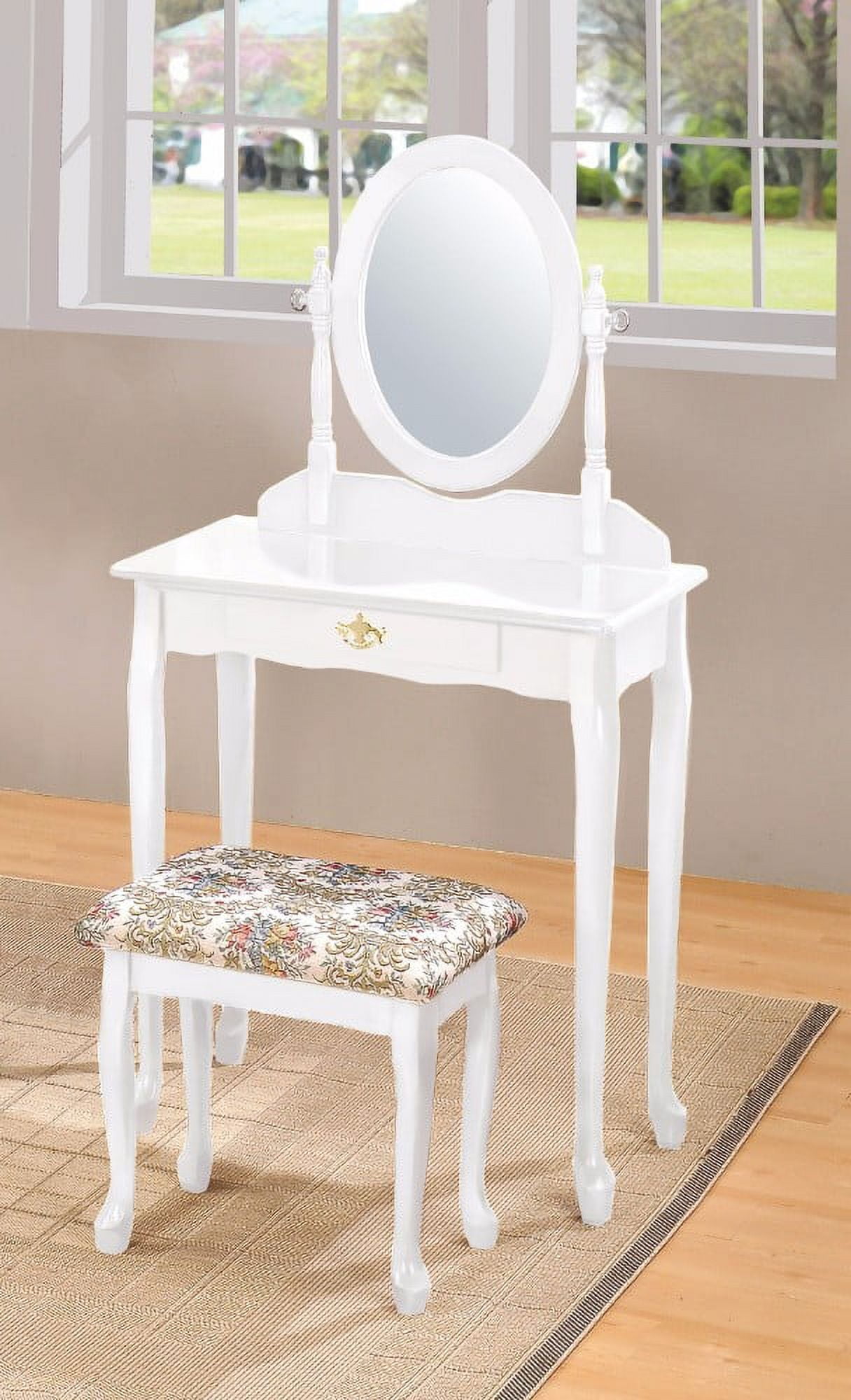 Queen Anne Vanity Set, White - Walmart.com