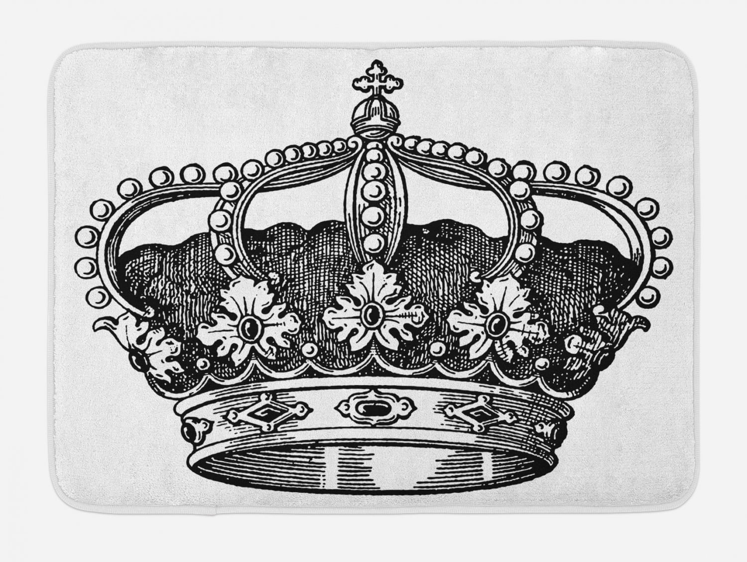 Queen Bath Mat, Antique Royal Crown Kingdom Emperor Ruler Czar Symbol ...