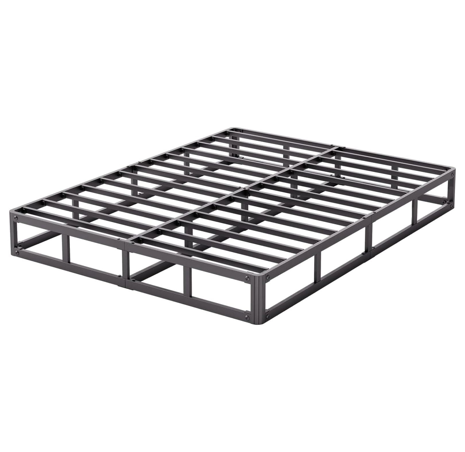 Queen Bed Box Spring 5 Inch High, Low Metal Bed Frame with Round-Corner ...
