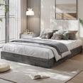 Queen Bed Frame, Floor-Standing Bed Frame with Sturdy Wooden Slats ...