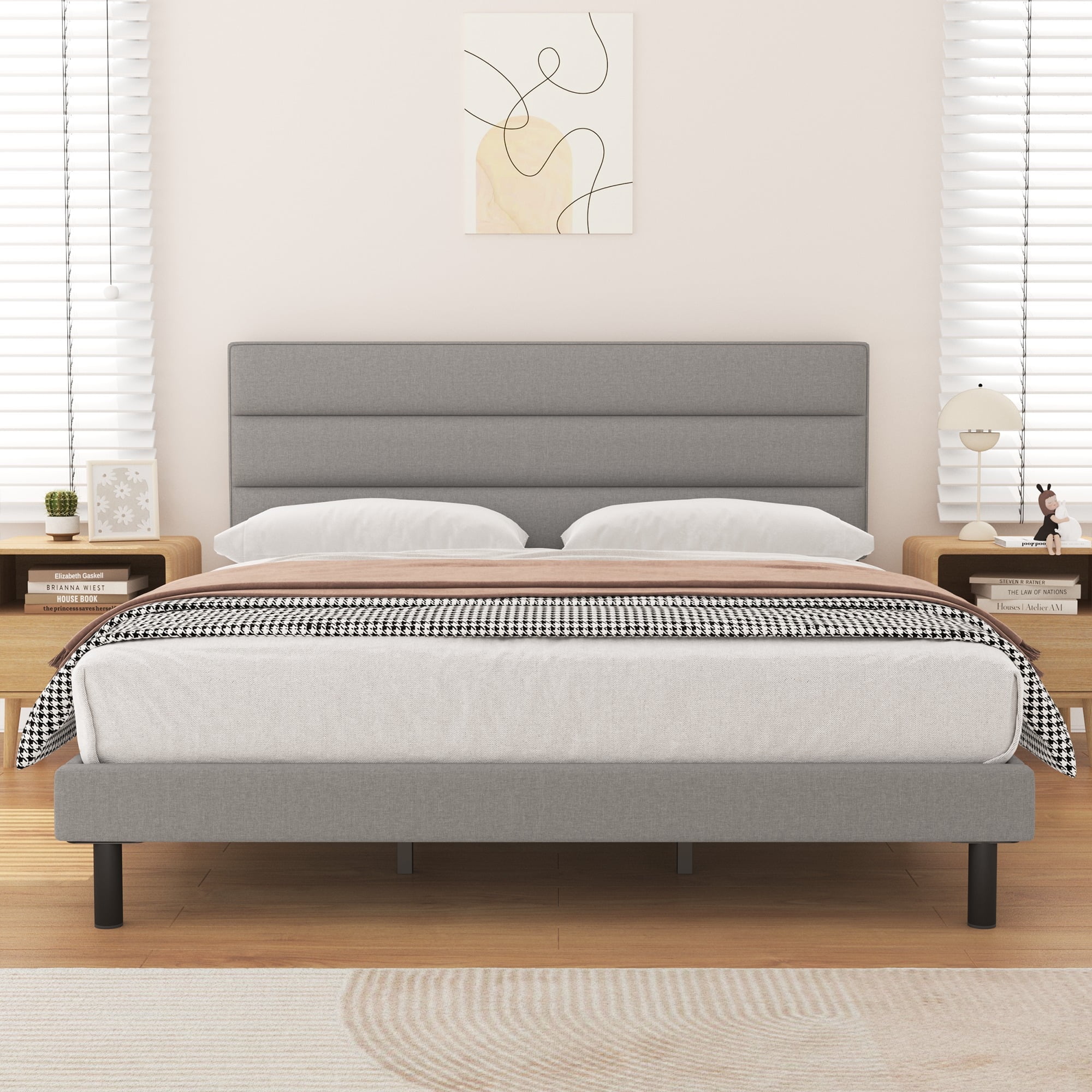 Lifestorey teagan queen channel upholstered bed store
