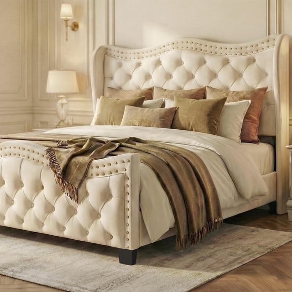 Ivory Platform Bed