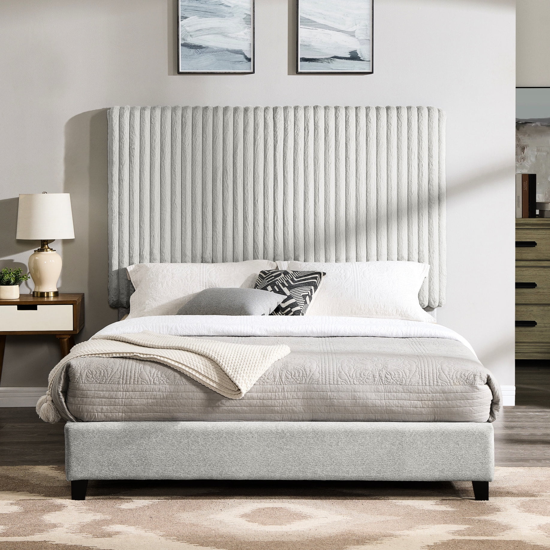 Queen Bed Frame | Laminated Veneer Lumber Construction | Padded ...
