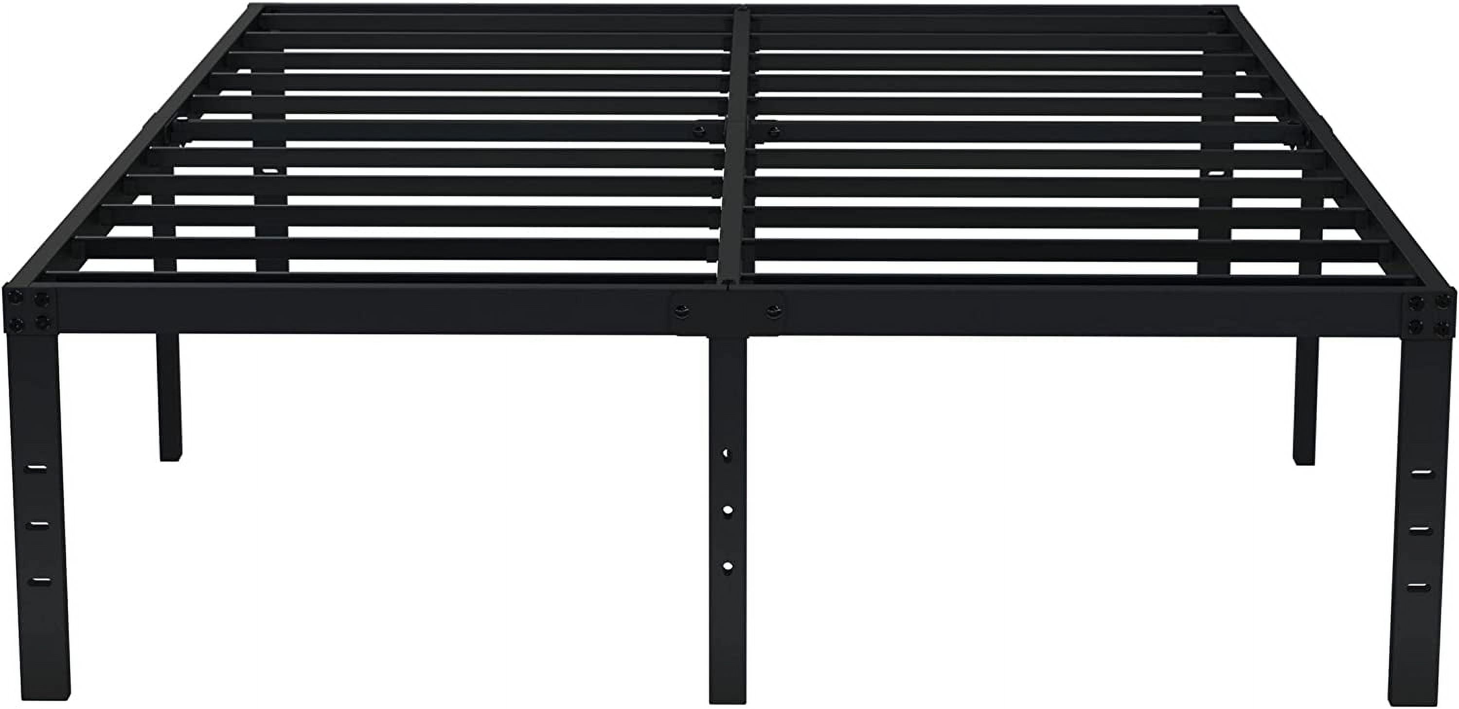 Queen Bed Frame No Box Spring Needed 18 Inch Heavy Duty Metal Tall ...