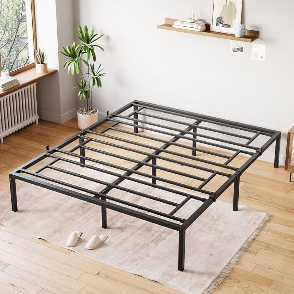 Queen Bed Frame Platform,14 Inch Metal Queen Size Bed Frames No Box ...