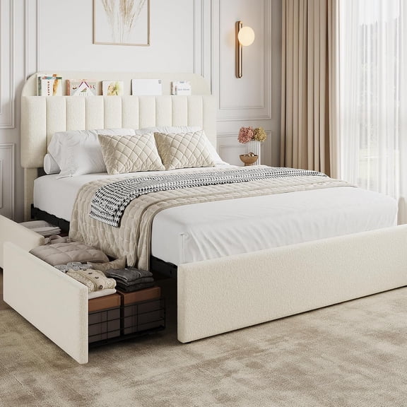 Ivory Platform Bed