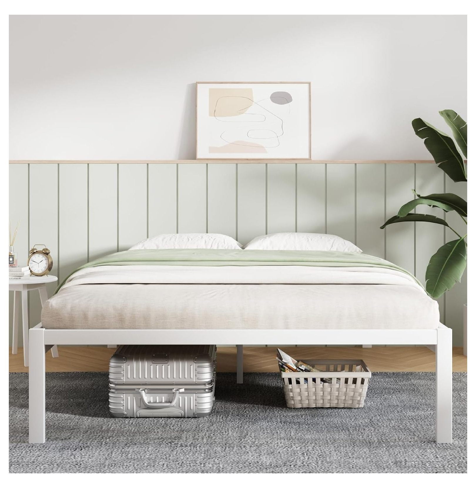 Queen Bed Frame Without Headboard, Metal Platform Bed Frame, Heavy Duty ...