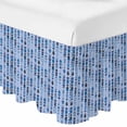Queen Bed Skirt 16 Inch Drop, Blue Aztec Tribal Arrows Easy Fit Wrap ...