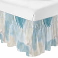 Queen Bed Skirt 16 Inch Drop, Teal Marble Gradient Abstract Color Block ...