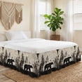 Queen Bed Skirt 18 Inch Drop, Forest Brown Bear Silhouette Easy Fit ...