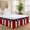 Queen Bed Skirt 18 Inch Drop, Puerto Rican Flag Easy Fit Wrap Around ...